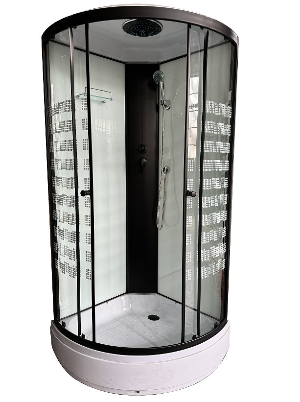 Modern Shower Pods Cabins With Printing Glass And Black Frame