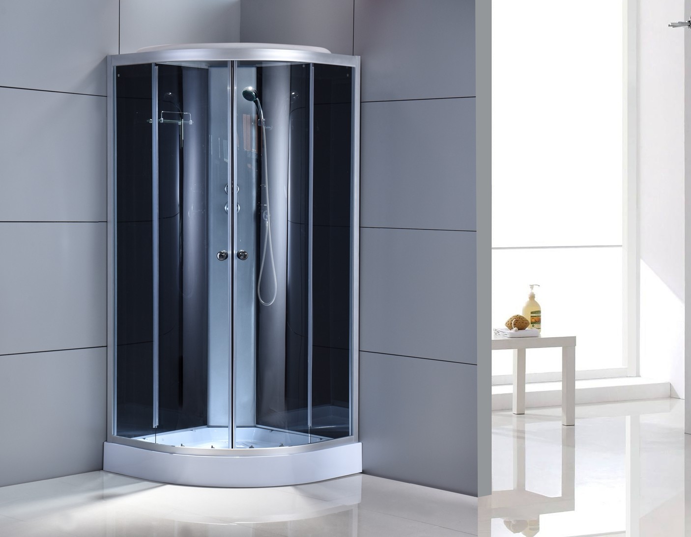 Curved Corner 4mm Bathroom Shower Cubicle Sliding Open